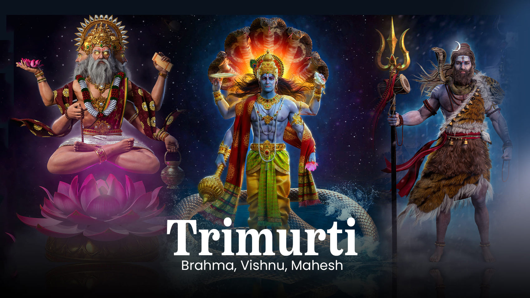 Trimurti - Brahma, Vishnu, Mahesh – Vedansh Craft