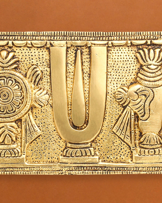 Brass Shankh Chakra Namah Hanuman And Garuda Wall Hanging (4 Inch ...