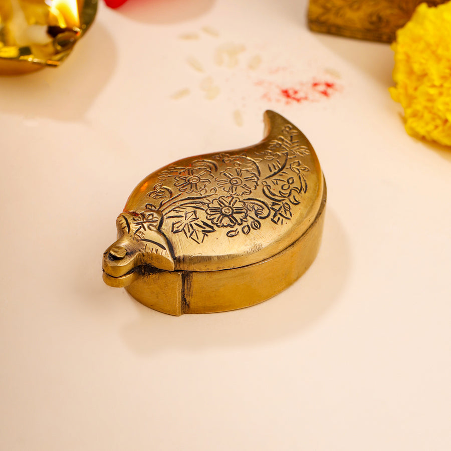 Brass Mango Sindoor/Chopda box – Vedansh Craft