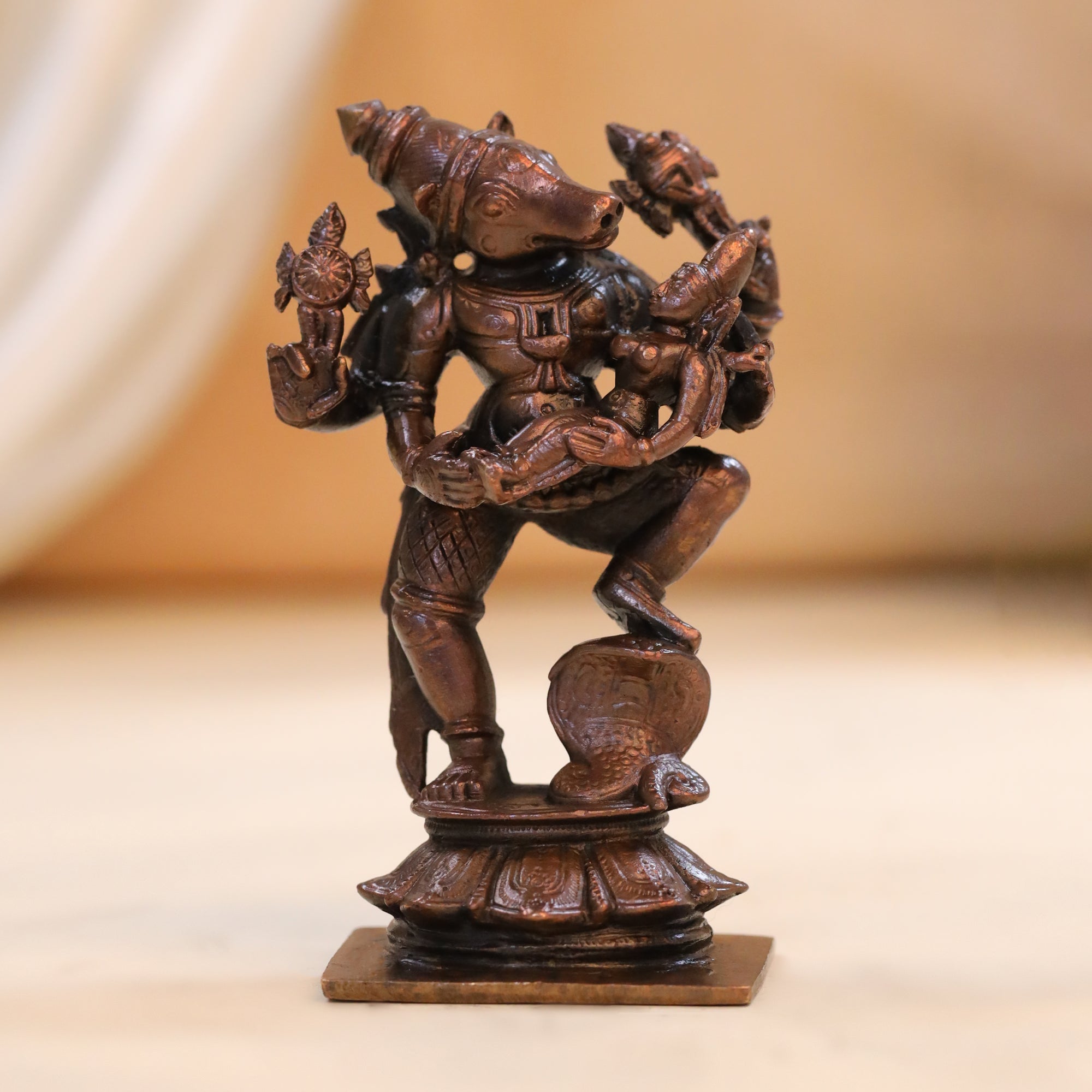 Copper Standing Varaha Lakshmi Idol (3.5 Inch) – Vedansh Craft
