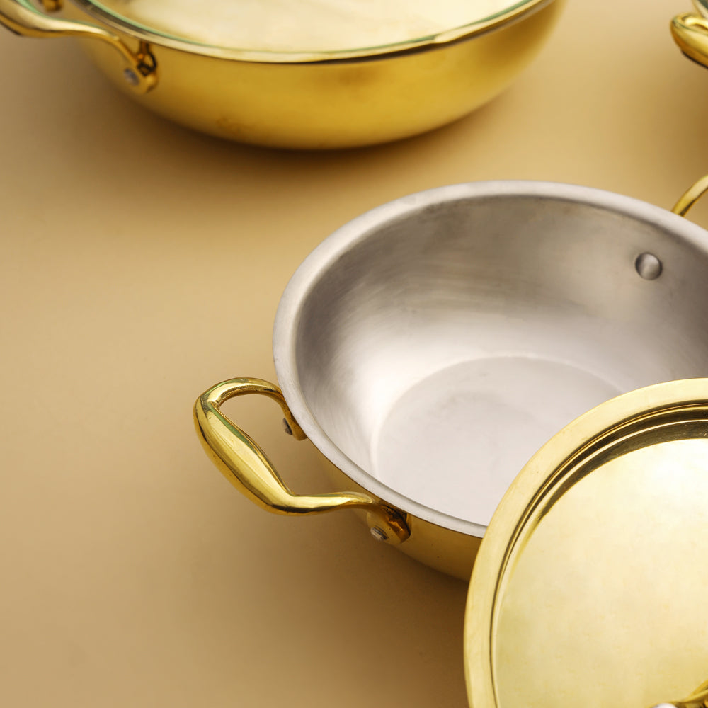 Brass Kadhai With Lid – Vedansh Craft