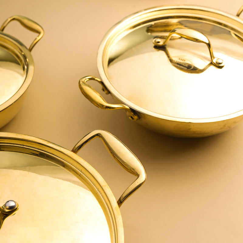 Brass Kadhai With Lid – Vedansh Craft