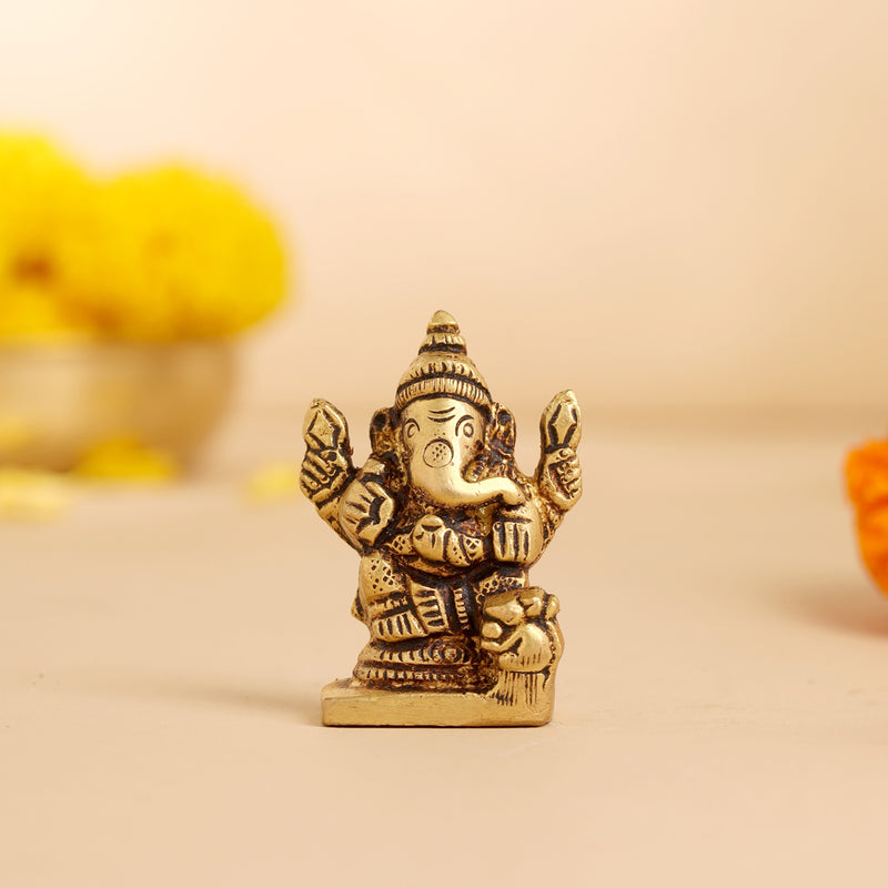 Brass Blessing Ganesha Idol Vedansh Craft