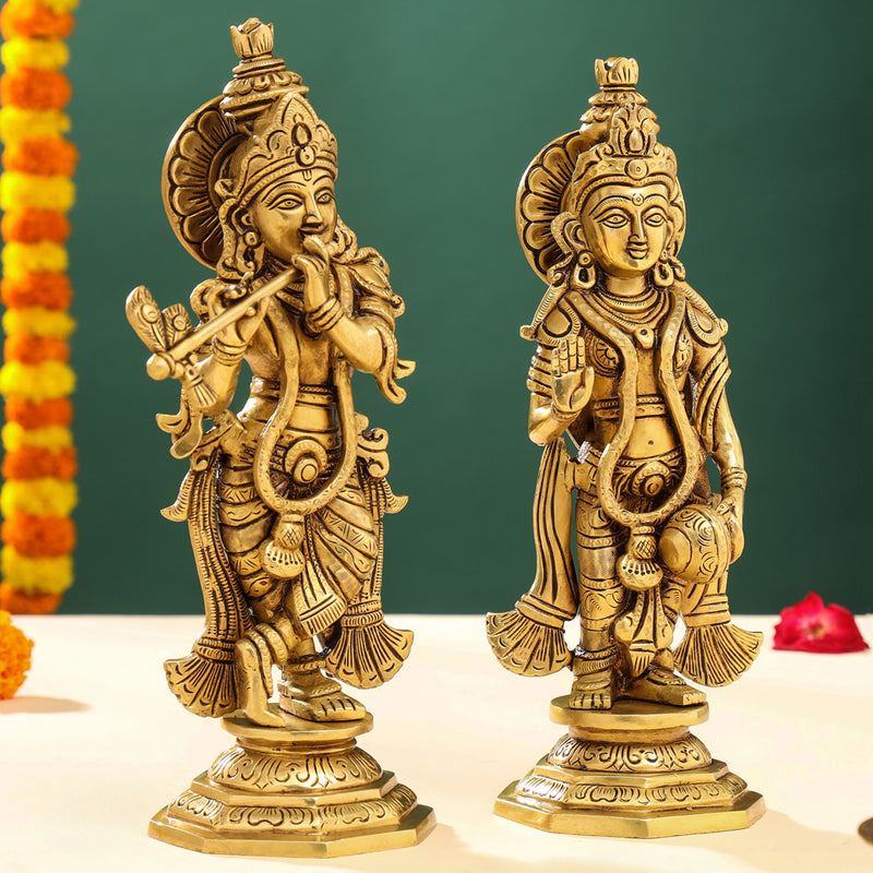 Brass Superfine Radha krishna Idols Set (12 Inch) – Vedansh Craft