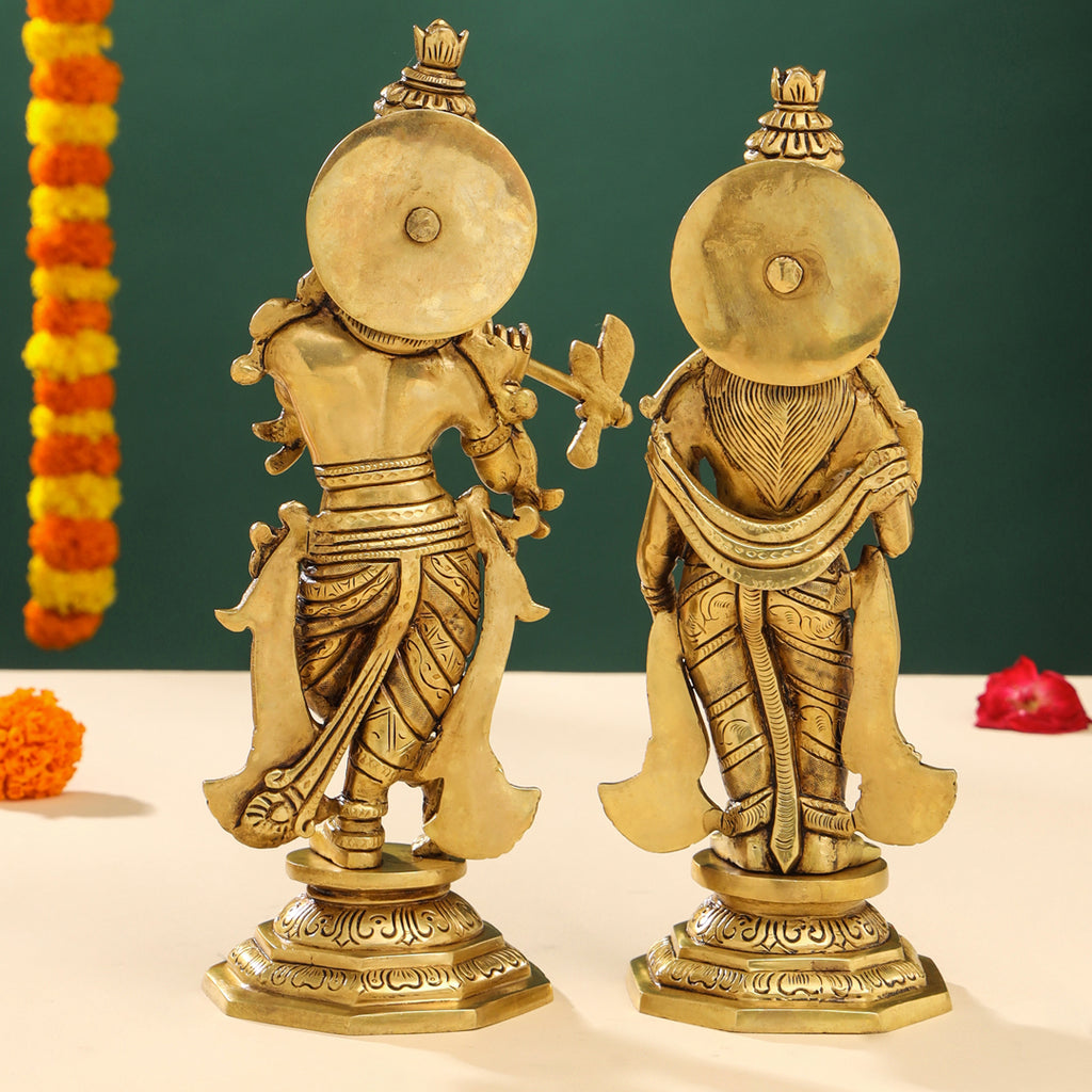Brass Superfine Radha krishna Idols Set (12 Inch) – Vedansh Craft