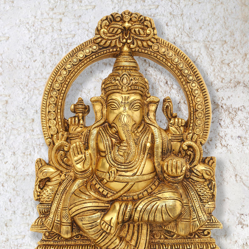 Brass Ganesha Wall Hanging 115 Inch Vedansh Craft