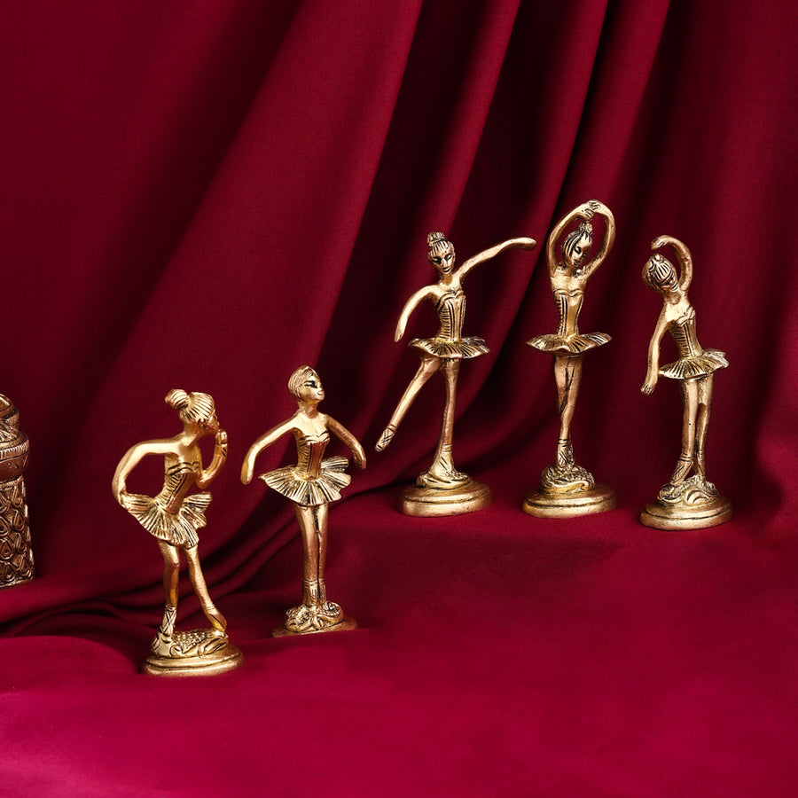 Brass Dancing Ballerinas Set of Five (4.2 Inch) – Vedansh Craft