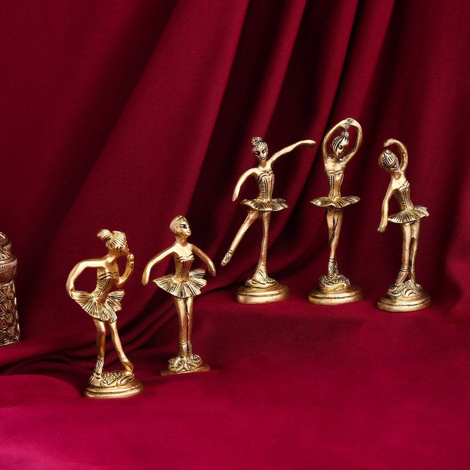 Brass Dancing Ballerinas Set of Five (4.2 Inch) – Vedansh Craft