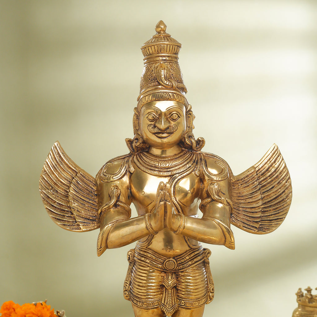 Brass Standing Garuda Statue (22 Inch) – Vedansh Craft