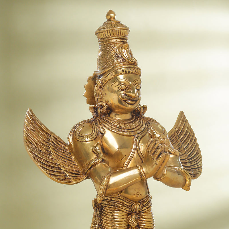 Brass Standing Garuda Statue (22 Inch) – Vedansh Craft
