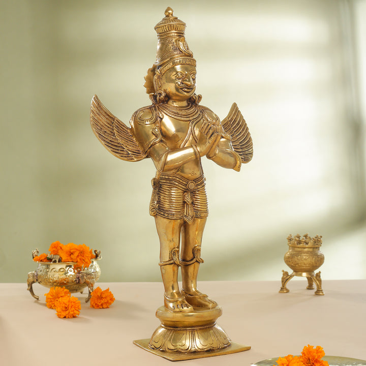 Brass Standing Garuda Statue (22 Inch) – Vedansh Craft