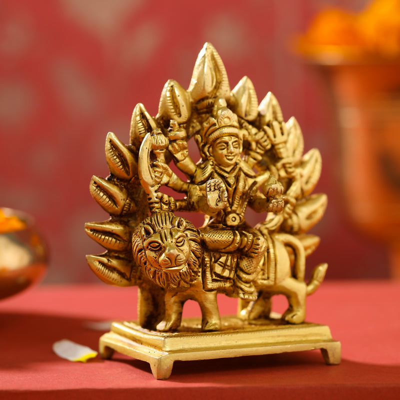 Brass Durga Devi Idol (4.5 Inch) – Vedansh Craft