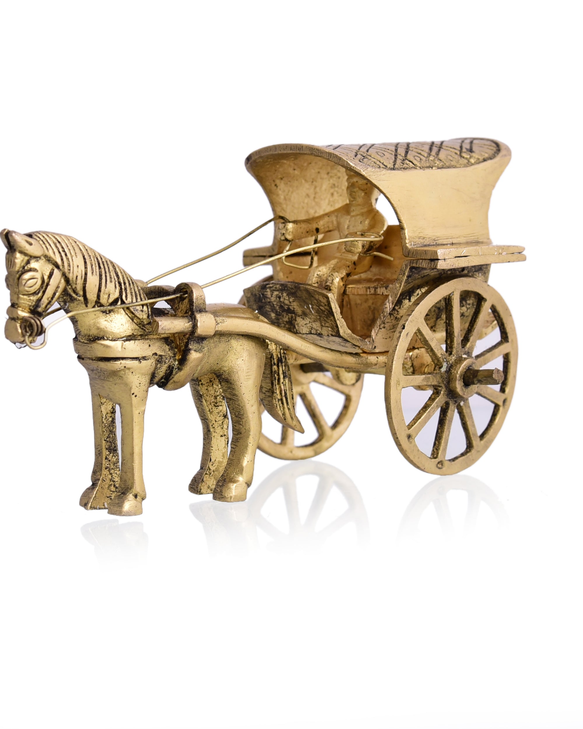 Brass Handmade Horse Chariot/Cart (2.6 Inch) – Vedansh Craft