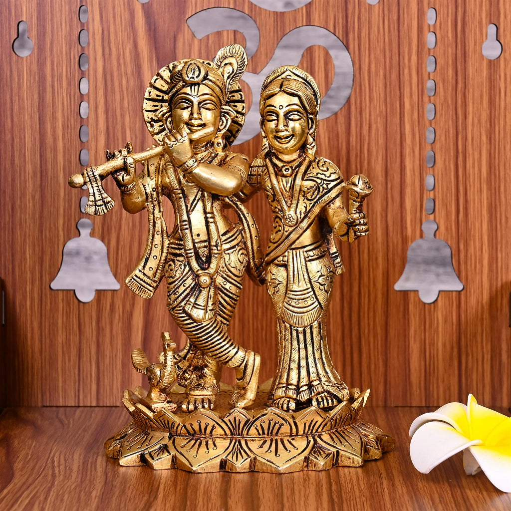 Brass Radha Krishna Idol (6.5 Inch) – Vedansh Craft