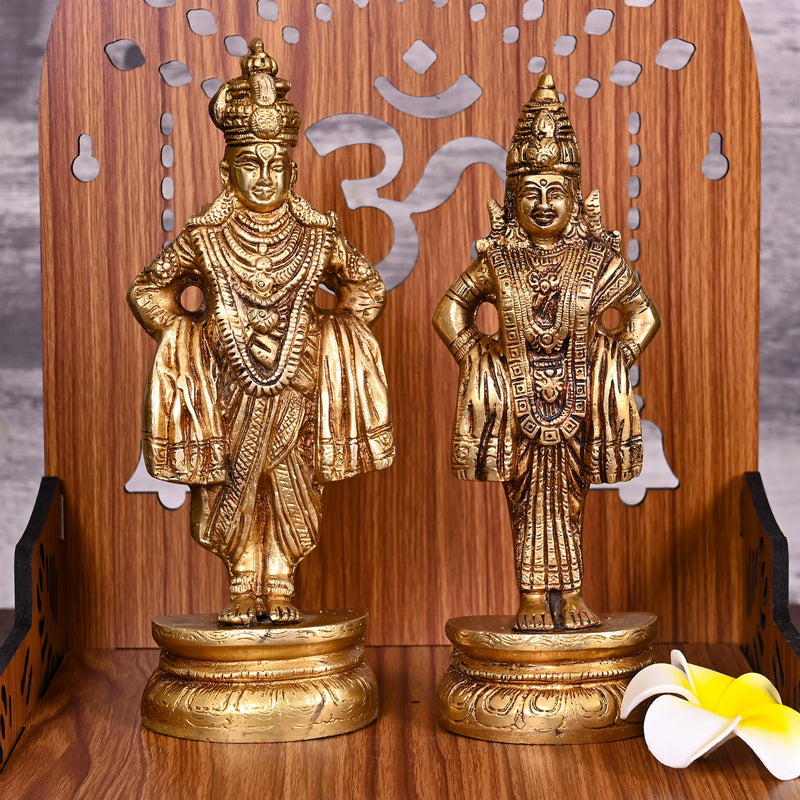 Brass Vitthal Rukmini Idols Set (8 Inch) – Vedansh Craft