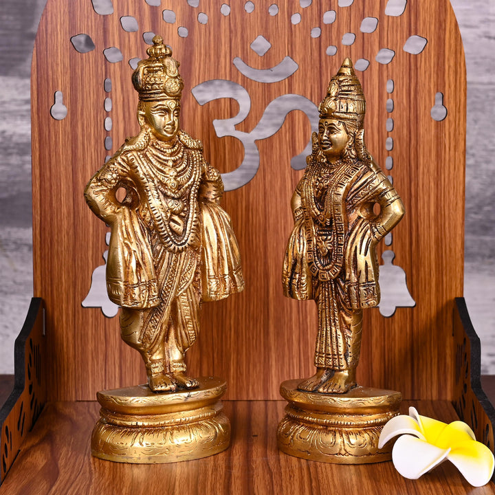 Brass Vitthal Rukmini Idols Set (8 Inch) – Vedansh Craft