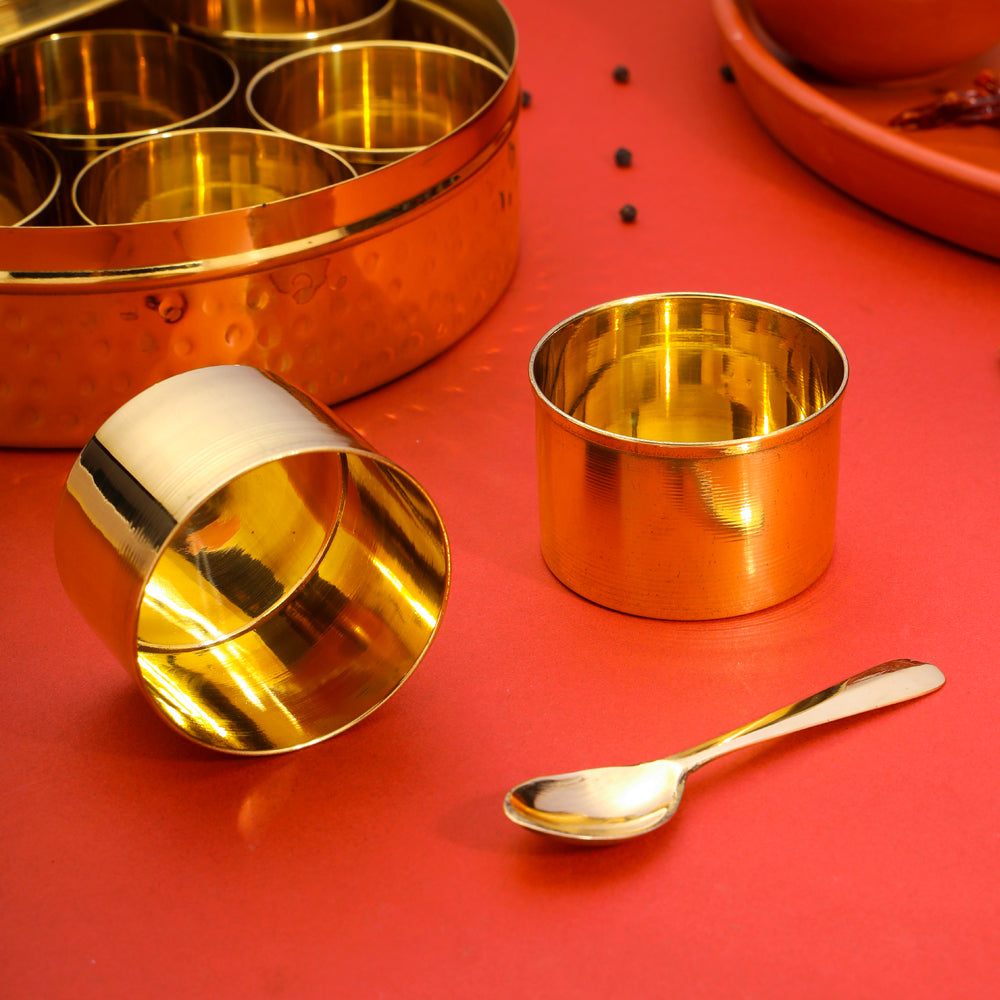 Brass Masala Daani/Spice Box (2.5 Inch) – Vedansh Craft