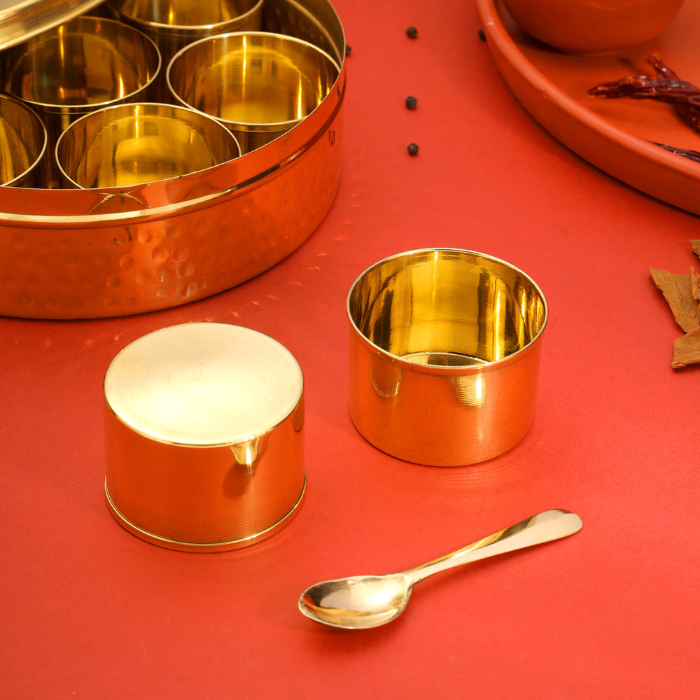 Brass Masala Daani/Spice Box (2.5 Inch) – Vedansh Craft
