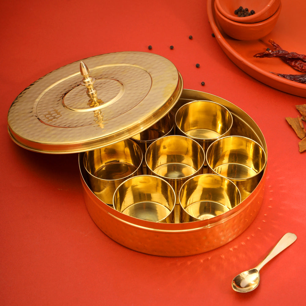Brass Masala Daani/Spice Box (2.5 Inch) – Vedansh Craft
