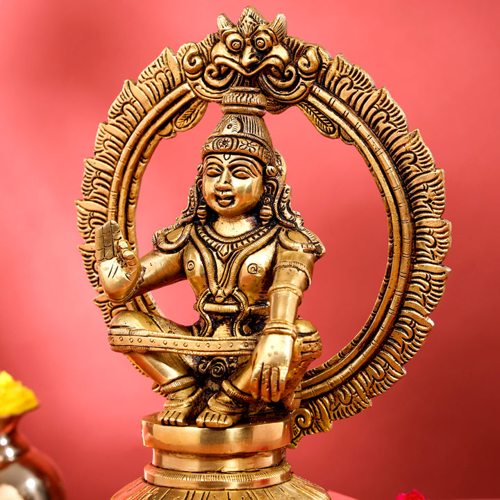 Brass Lord Frame Ayyappa/Ayyappan Idol (9.5 Inch) – Vedansh Craft